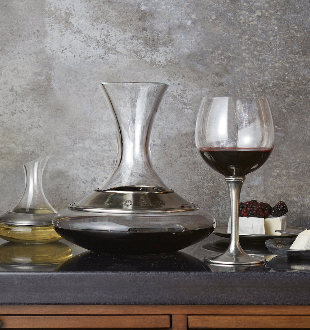 Taverna Belly Decanter | Italian Pewter & Glass | Arte Italica