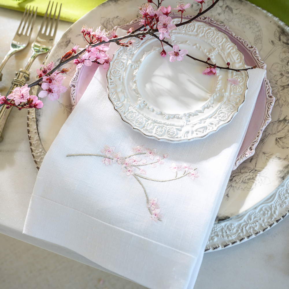 Cherry Blossom Tri-Fold Napkin – Arte Italica