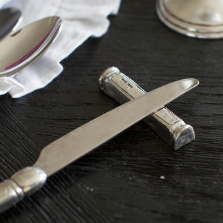 Tavola Knife Rest Set of 4 | Italian Pewter with Pouch | Arte Italica
