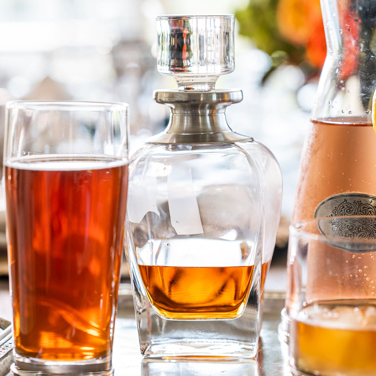 Taverna Small Liquor Decanter – Italian Pewter & Glass | Arte Italica